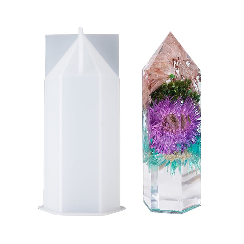 HUONA Silicone Mold Hexagonal Centrum Cuboid Mould Resin Hexagonal Cone ...