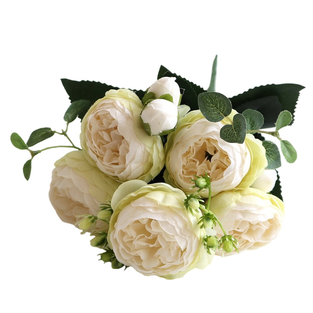 HUONA Simulated Flowers Artificial Flower Bouquet Peony Flower Branch ...