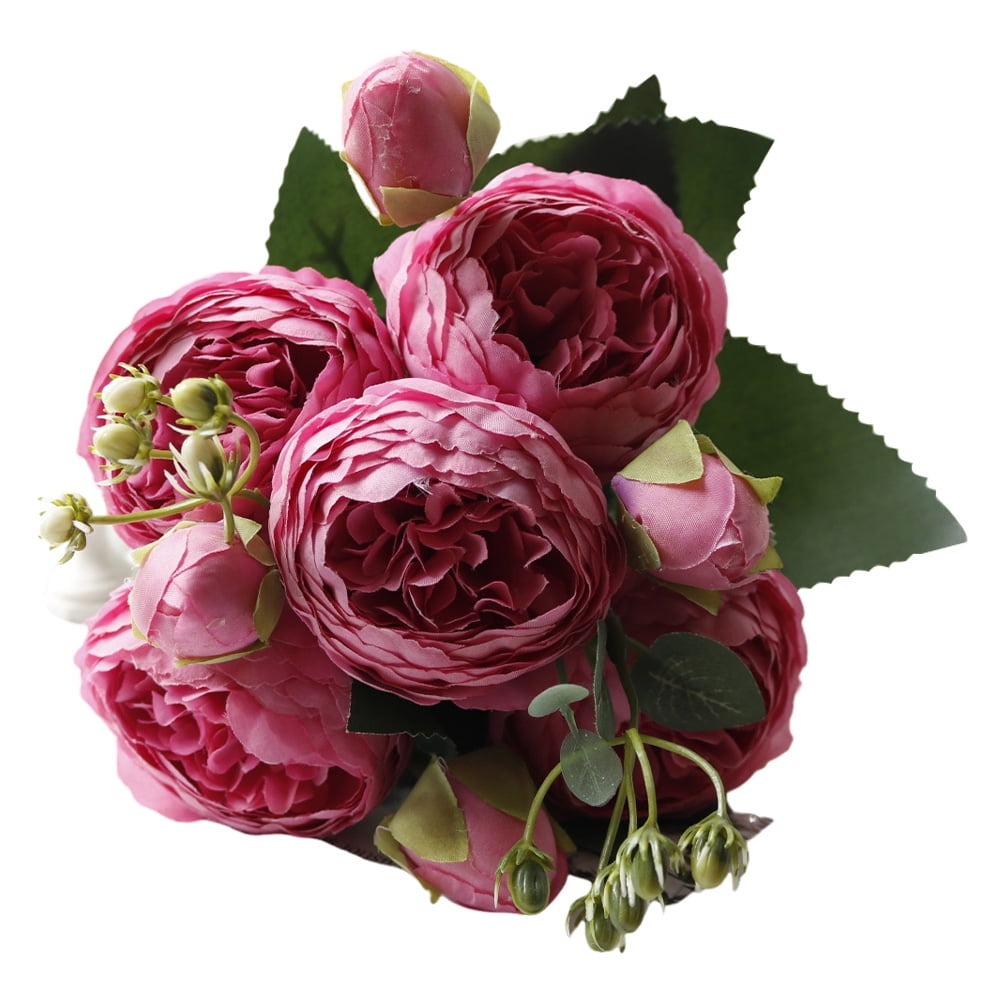 HUONA Simulated Flowers Artificial Flower Bouquet Peony Flower Branch ...