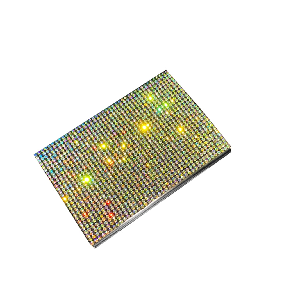 HUONA Stainless Steel Business Card Case Fashion Rhinestone Card Credit ...