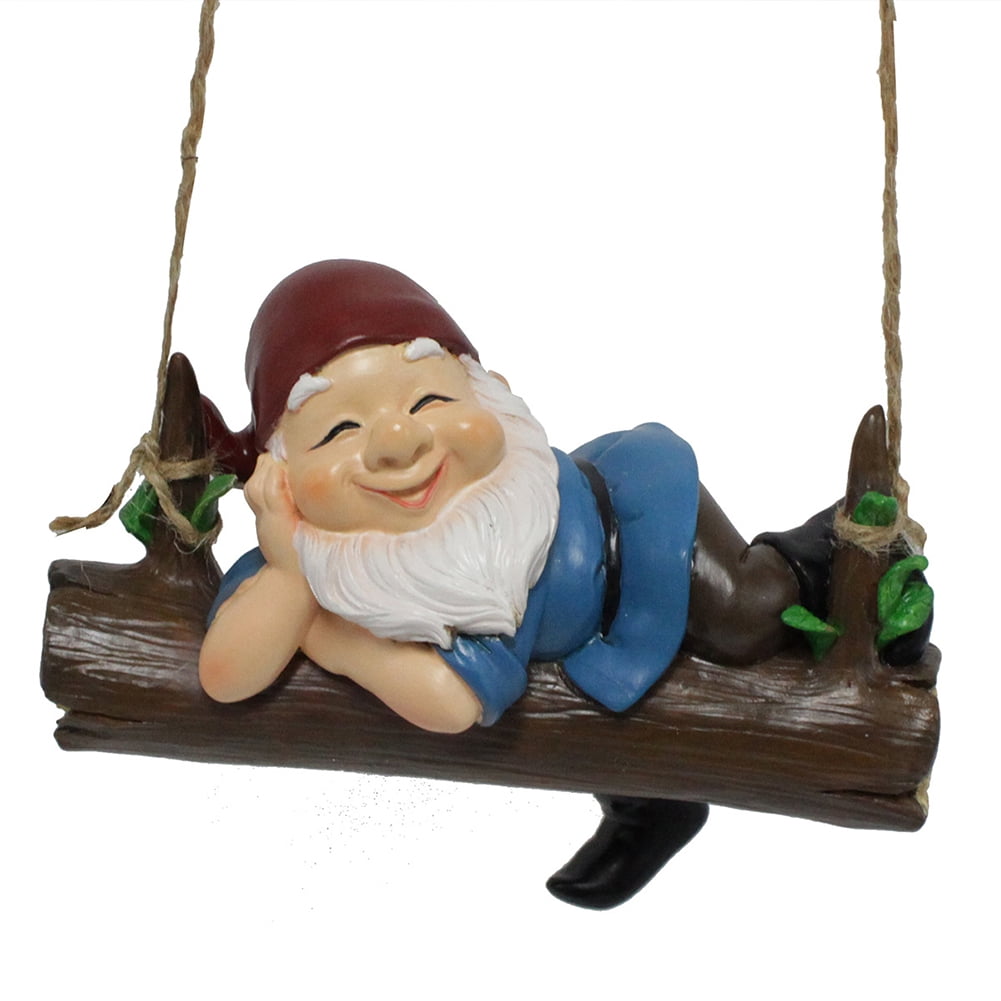 HUONA Swing Dwarf Statue Hanging Decoration Resin Dwarf Pendant ...