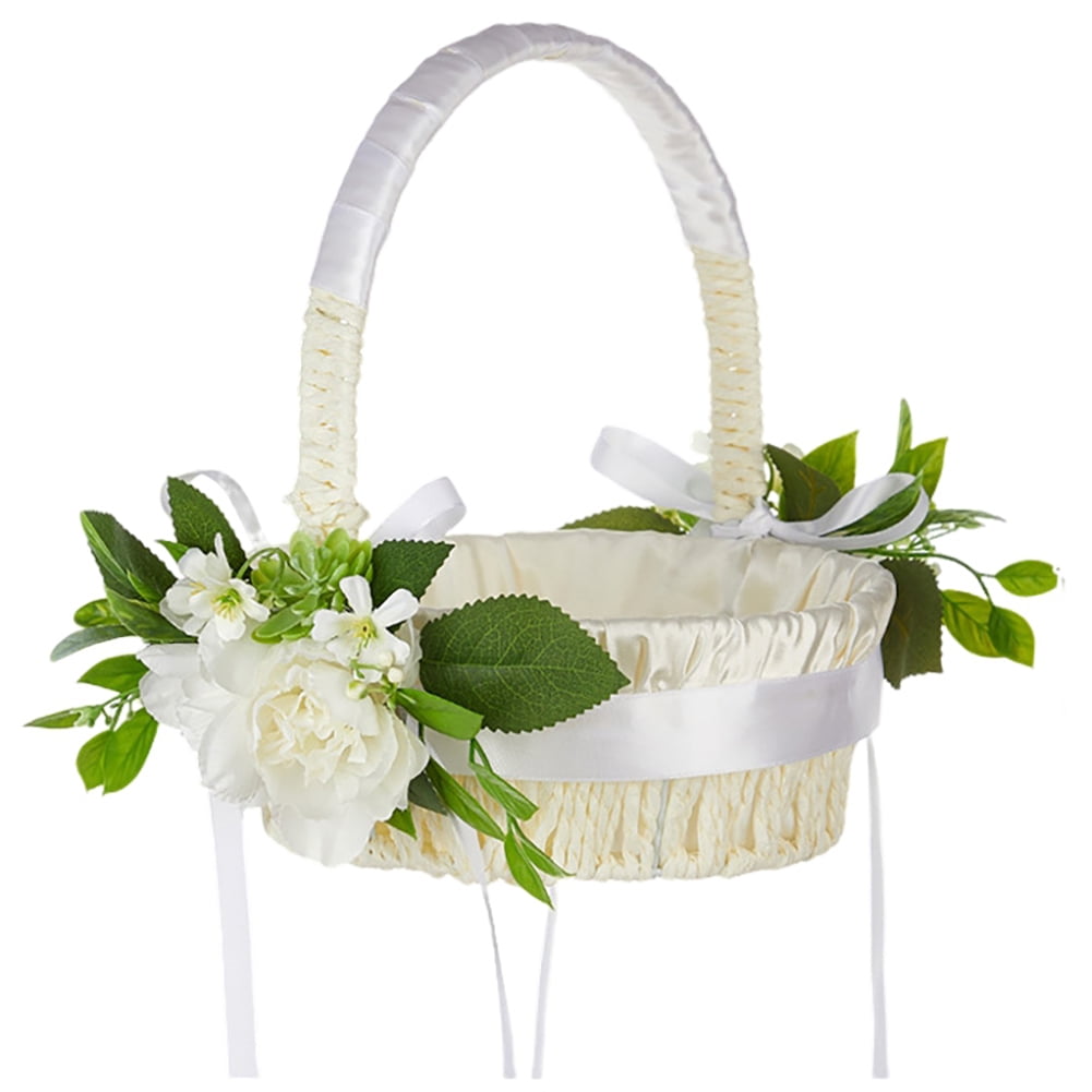 HUONA Wedding Baskets Wedding Flower Girl Basket Flower Baskets for ...
