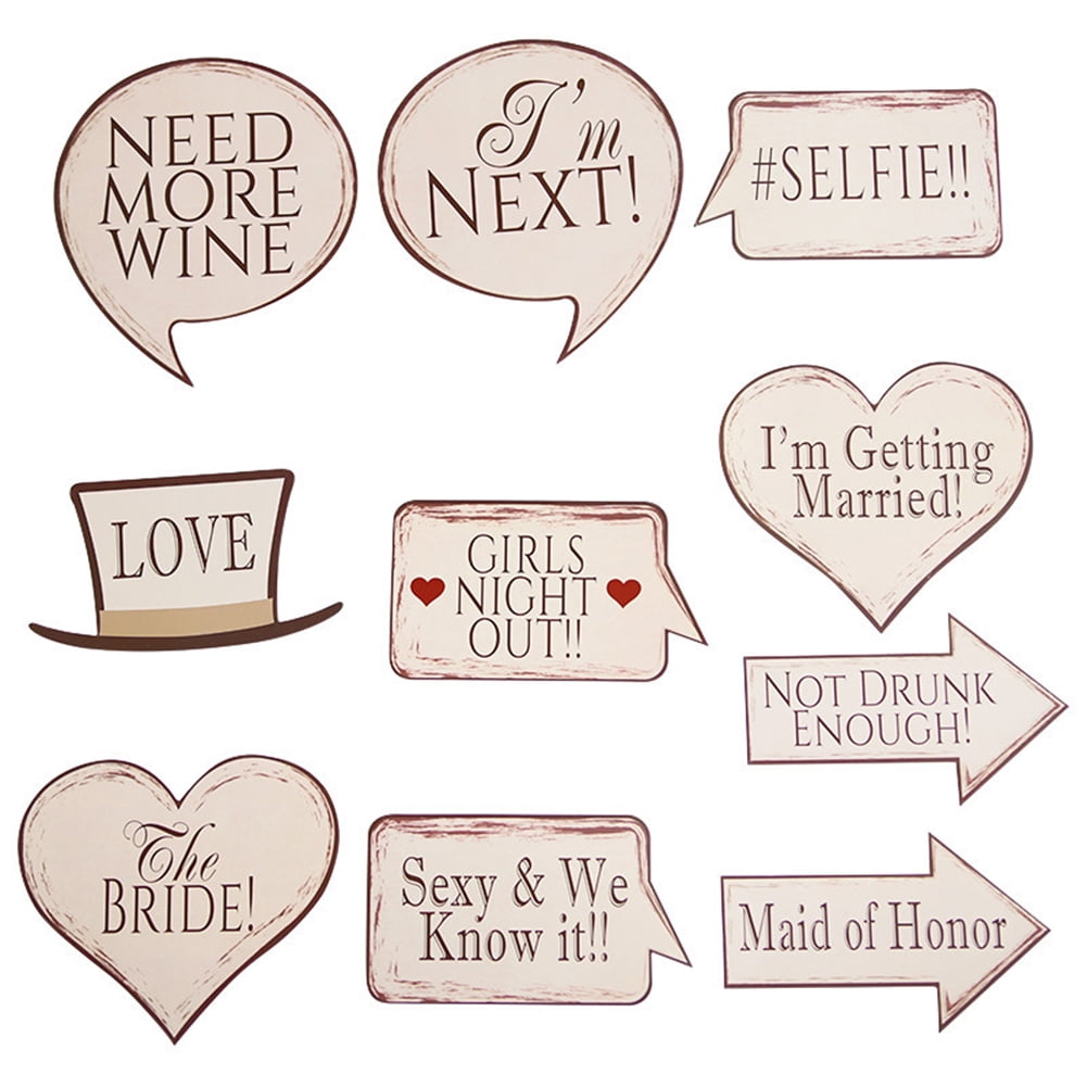 HUONA Wedding Photo Props Bridal Photo Props with Wooden Stick Wedding ...