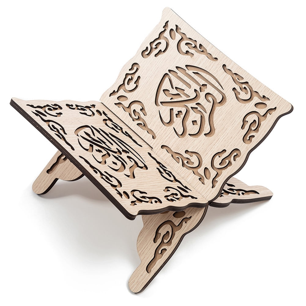 HUONA Wooden Bookshelf Muslim Koran Bookshelf Prayer Wooden Platform ...