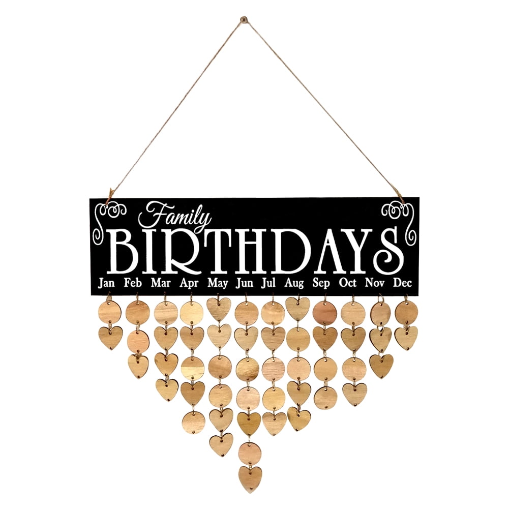HUONA Wooden Calendar Plaque Wall Hanging Reminder Calendar Board with ...