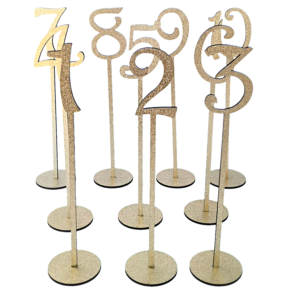 HUONA Wooden Table Numbers with Base Wedding Wooden Numbers Place Cards ...
