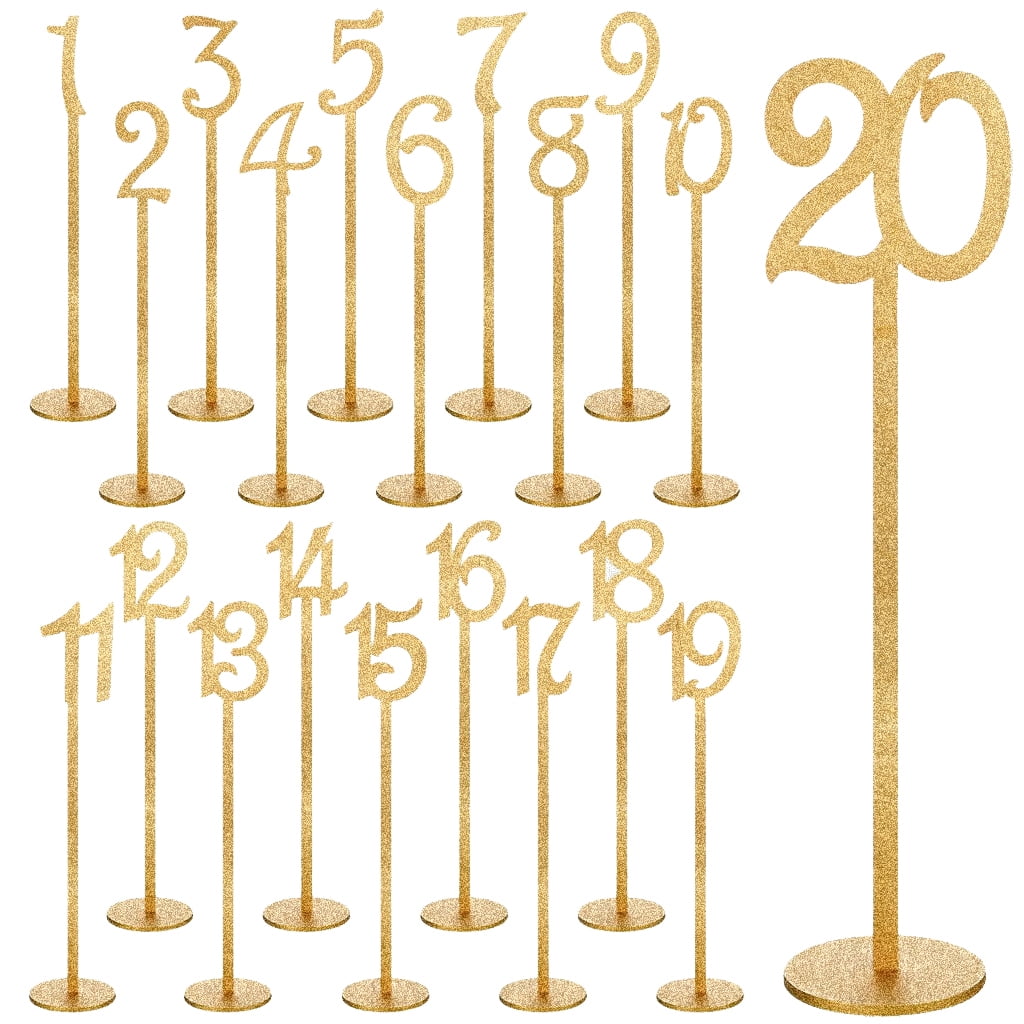 HUONA Wooden Table Numbers with Base Wedding Wooden Numbers Place Cards ...