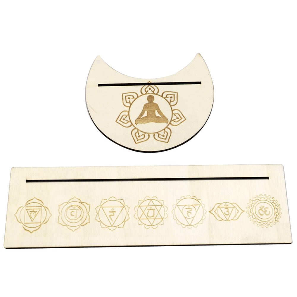 HUONA Wooden Tarot Card Stand Holder Moon Shape and Rectangle Wood ...