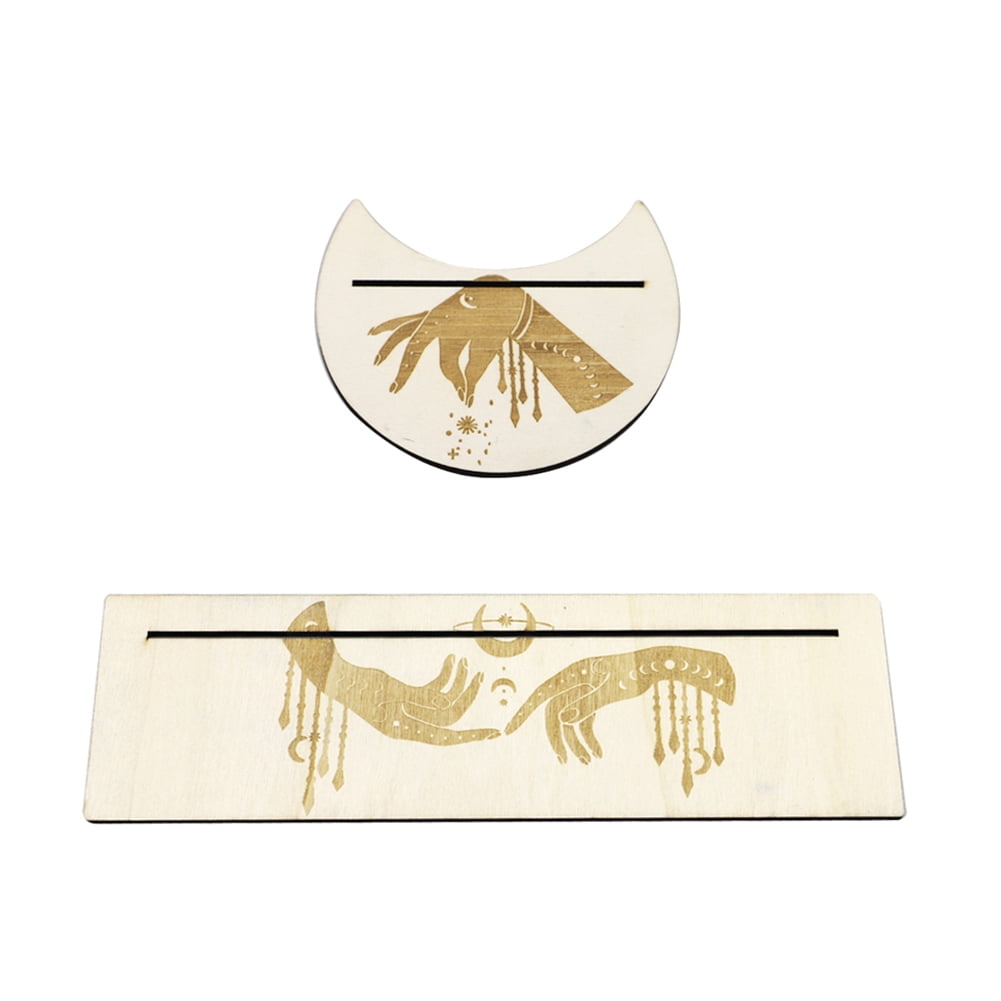 HUONA Wooden Tarot Card Stand Holder Moon Shape and Rectangle Wood ...