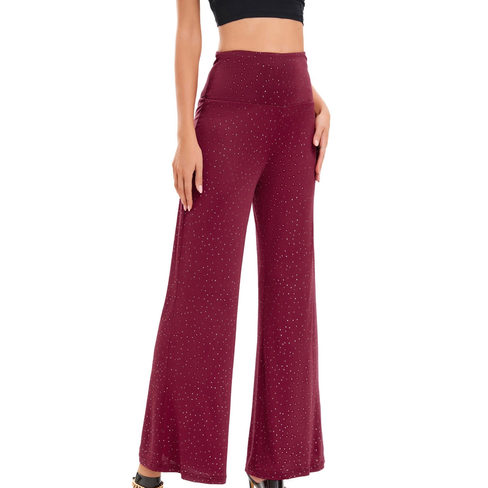 HUPOM Handerpants Gloves Cargo Pants Standard High Waist Rise Full ...