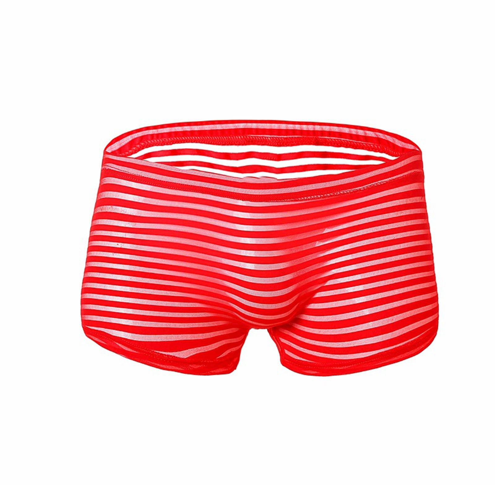 HUPOM Mens Underwear Boxer Briefs Male Thongs Low waist Drop Waist ...