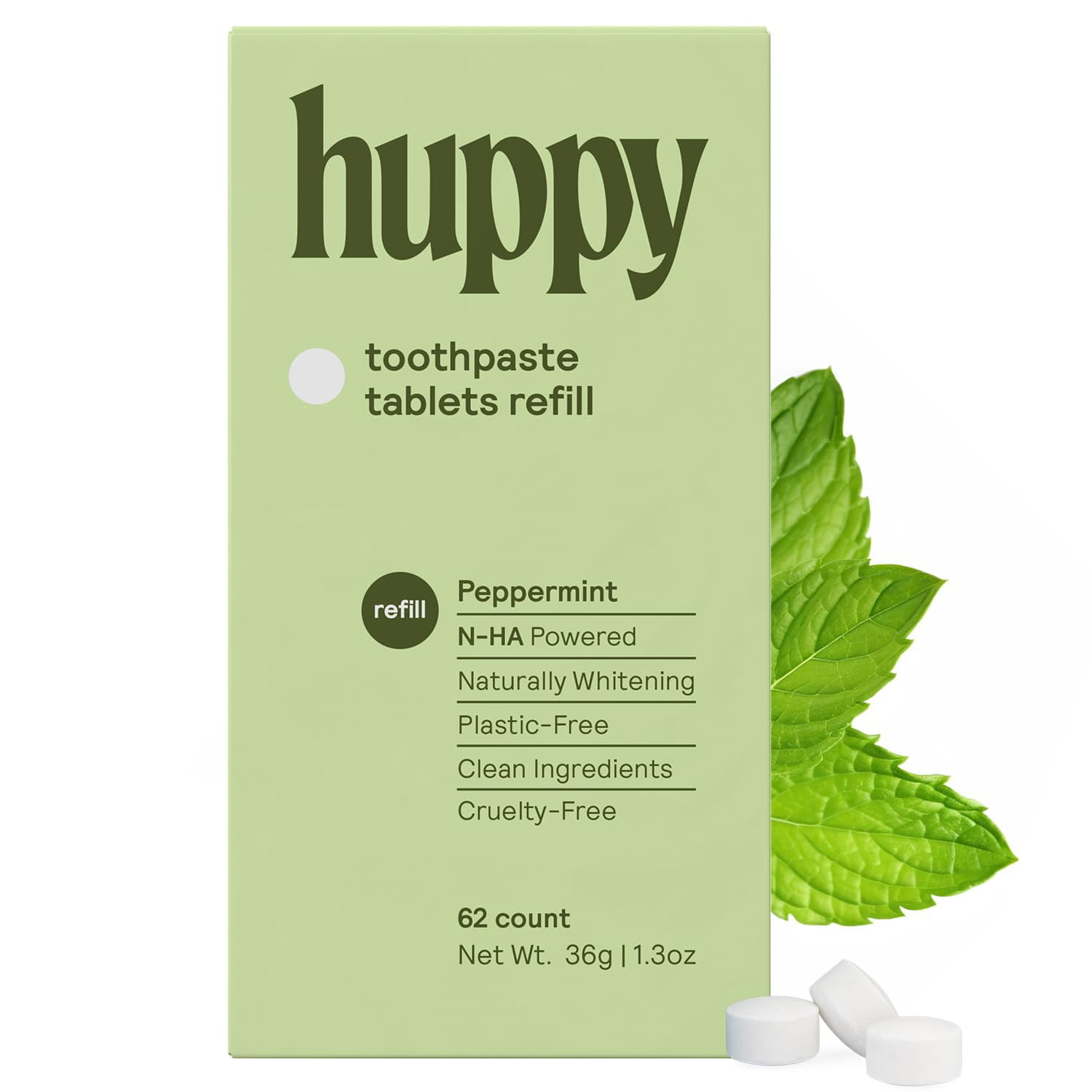 HUPPY Toothpaste Tablets, Nano AIF9 Hydroxyapatite Toothpaste - Natural ...