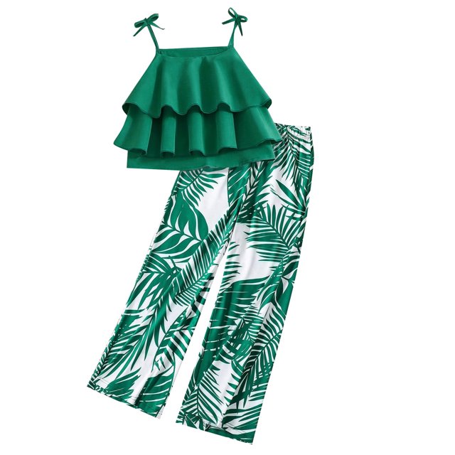 HUPTTEW Girl'S 2 Piece Outfits Toddler Kids Girls Clothing Sets Summer ...