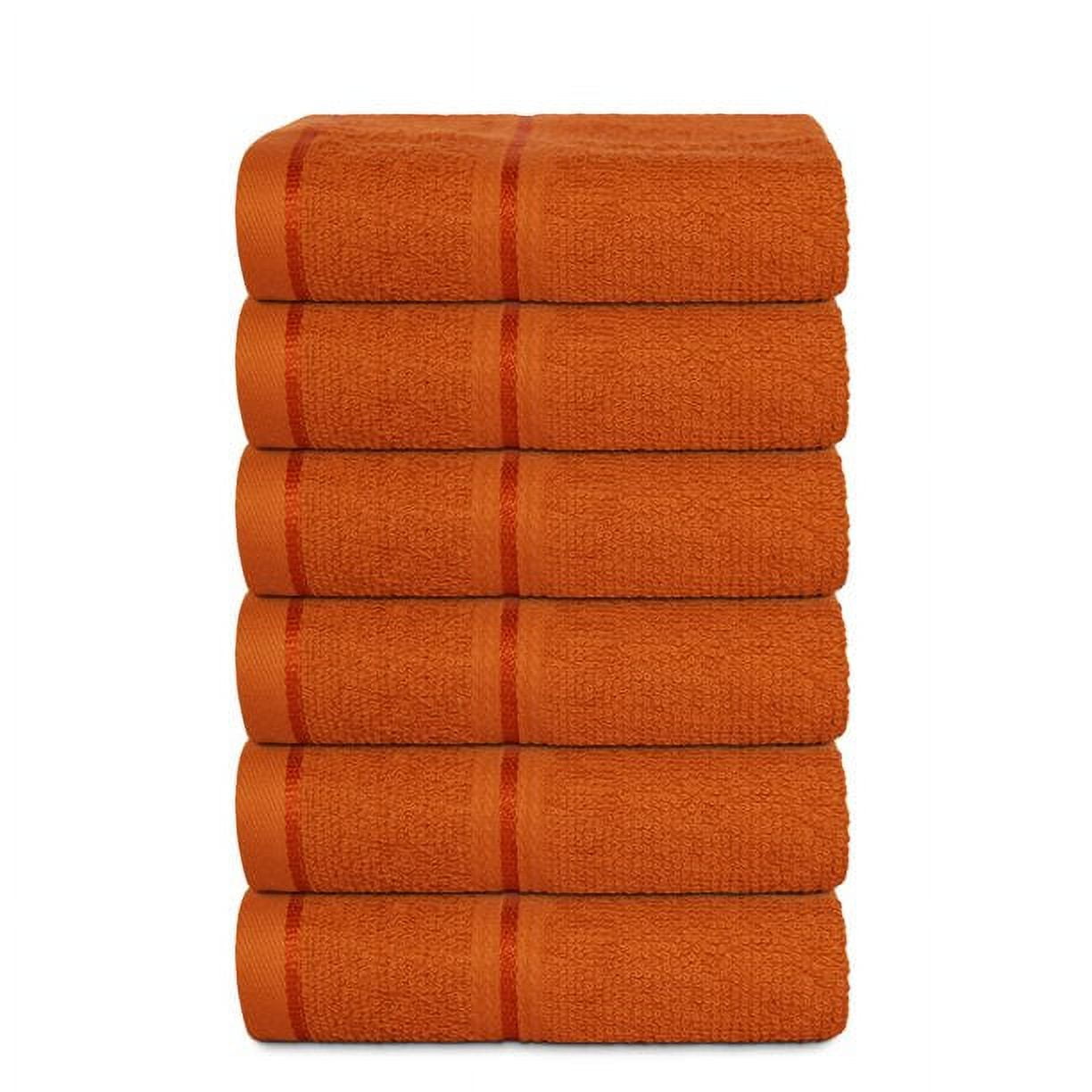 Hurbane Home 6 Pc Orange Washcloth Set Highly Absorbent Light Weight