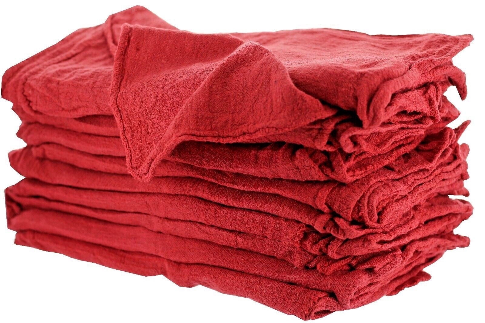 HURBANE HOME Industrial Grade Shop Towel - Soft, Durable Pack of 50 Red ...