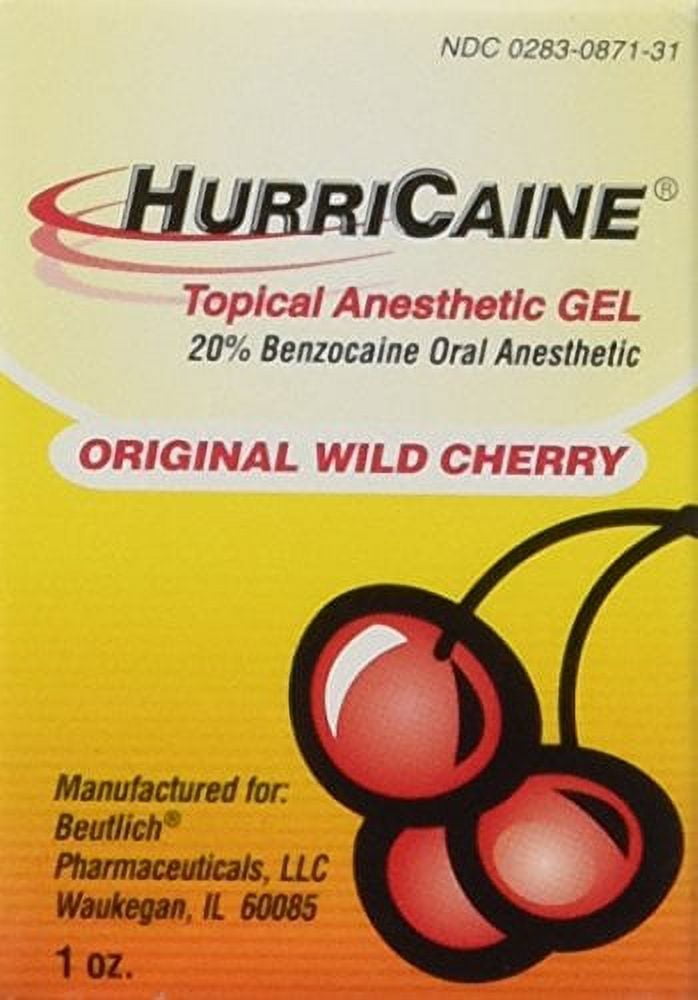 HURRICAINE TOPICAL ORAL ANESTHETIC GEL 1oz WILD CHERRY HURRICANE HSA ...