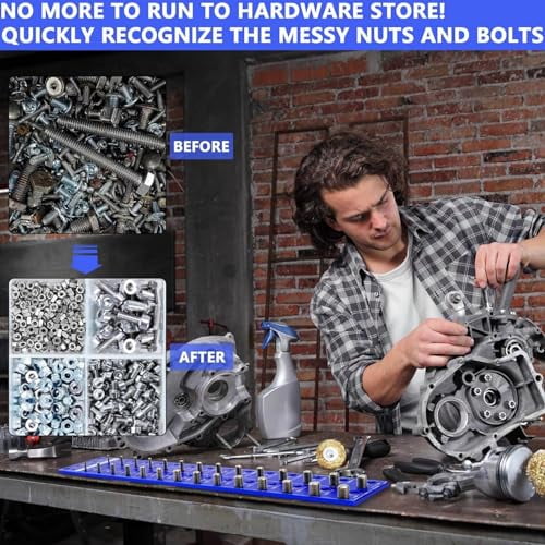 HURRISE Bolt Nut Thread Checker, Aluminum Alloy Screw Identifier, 28 ...