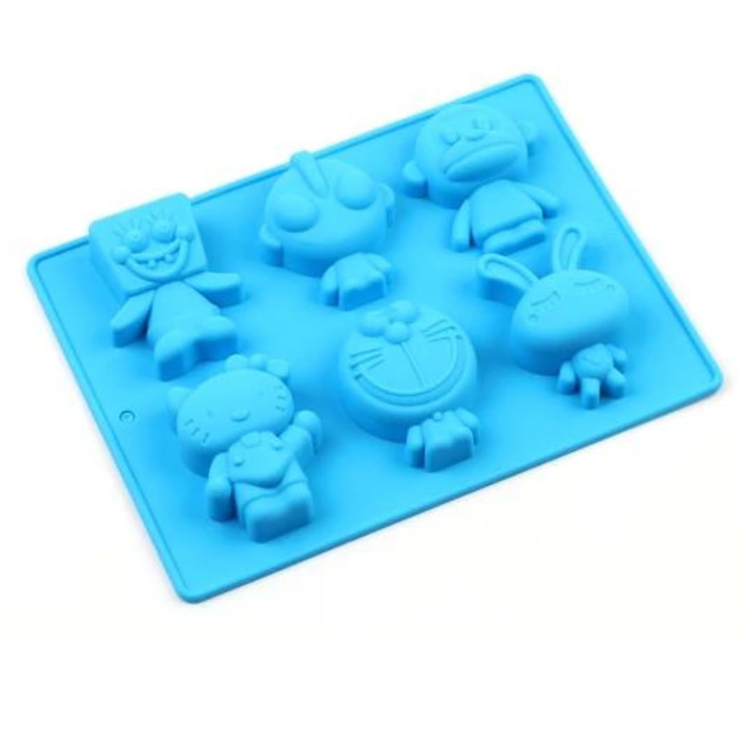 HUSAINI MART Silicone Character Molds for Baking and Crafting 6Cavity ...