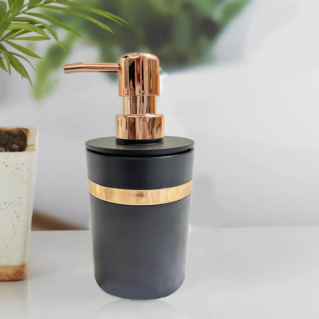 HUSH HUB Luxury Soap Dispenser with Rose Gold Pump Black and Gold ...