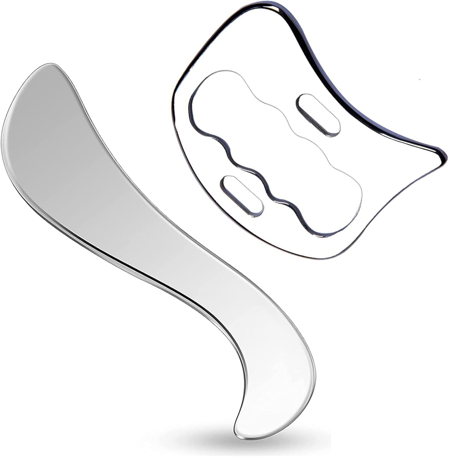 HUSPUR 2 in 1 Stainless Steel Muscle Tools Set,Scraping Massage Tools ...