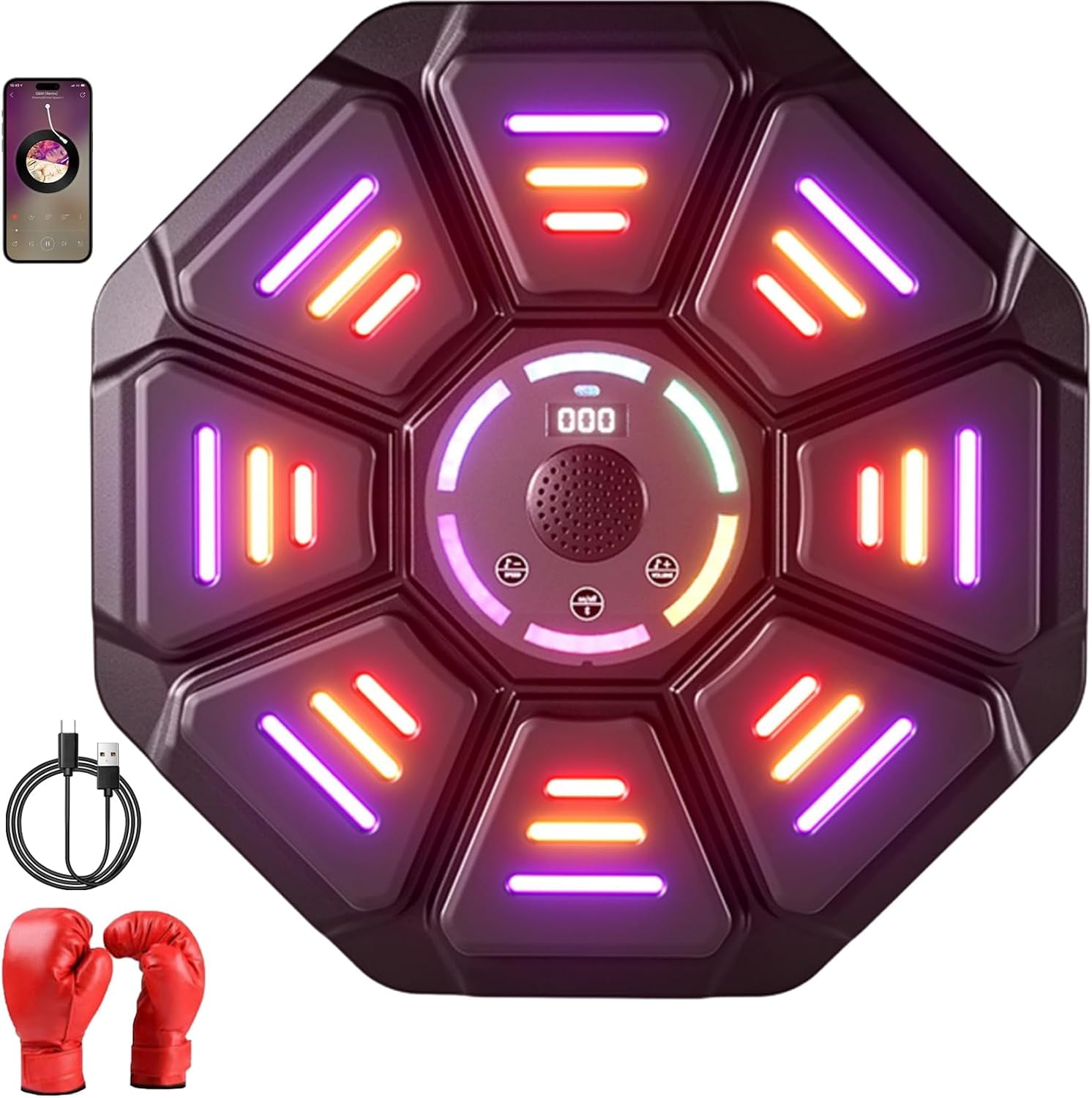 HUSPUR 8 Targets with 10 Modes & 9 Speeds, Punch Count Tracker, Wall ...