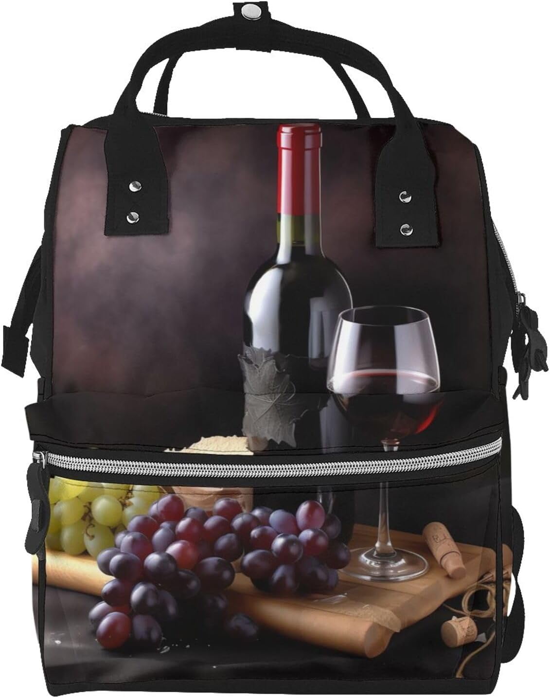 HUSPUR Diaper Bag Nappy Backpack Baby Bag Grape Wine Mummy Backpack ...