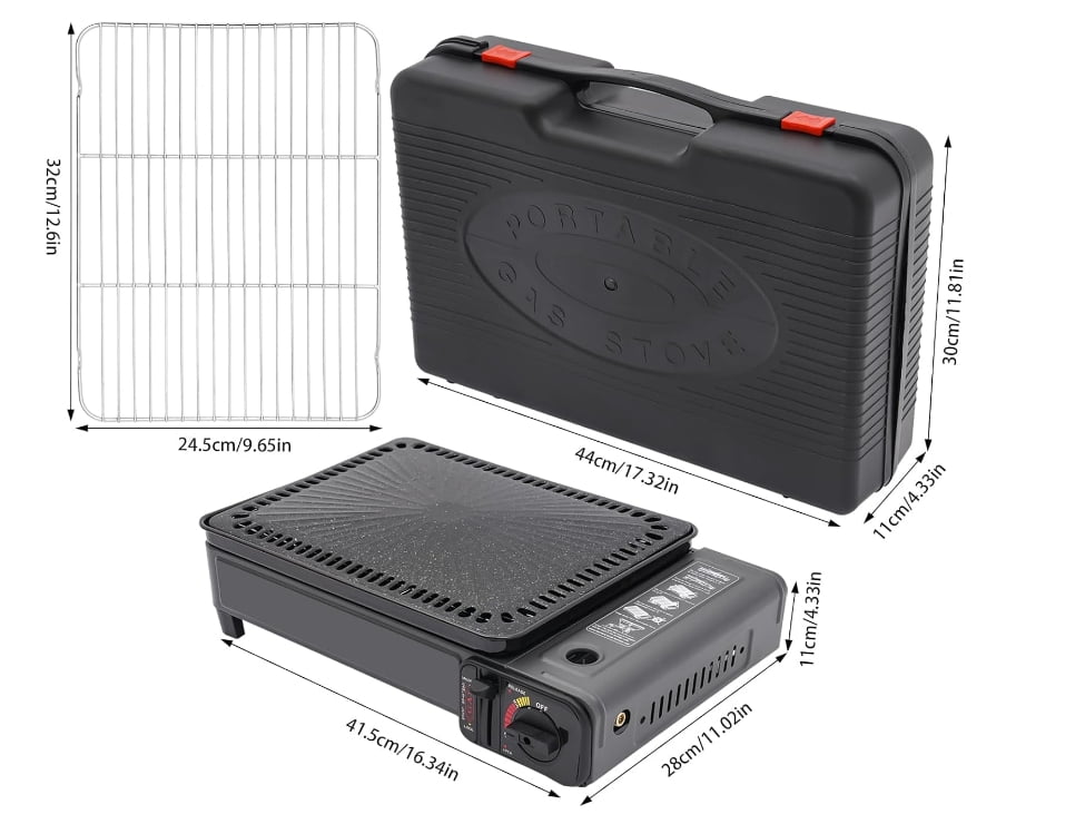 HUSPUR Free Standing Grill Stove, Camping Grill Gas Stove, Portable ...