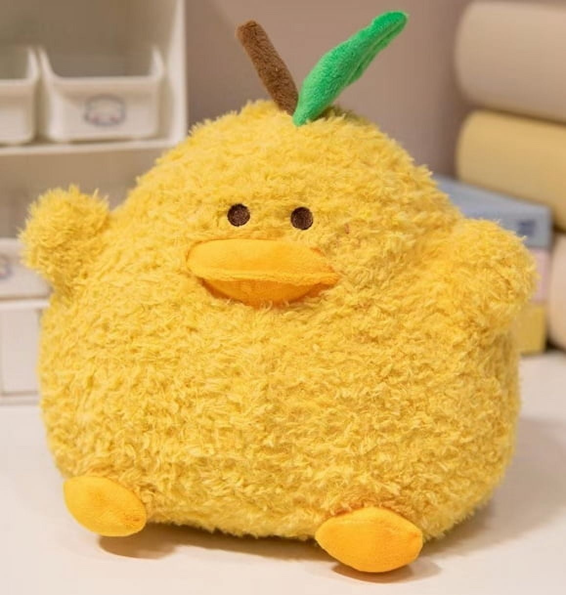 HUSPUR Fruit Pear Duck Plush Pillow Duck Stuffed Animal Toy for Kids ...