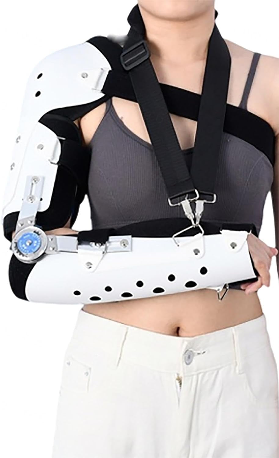 HUSPUR Hinged Elbow Brace,Adjustable Post Op Arm Orthosis Injury ...