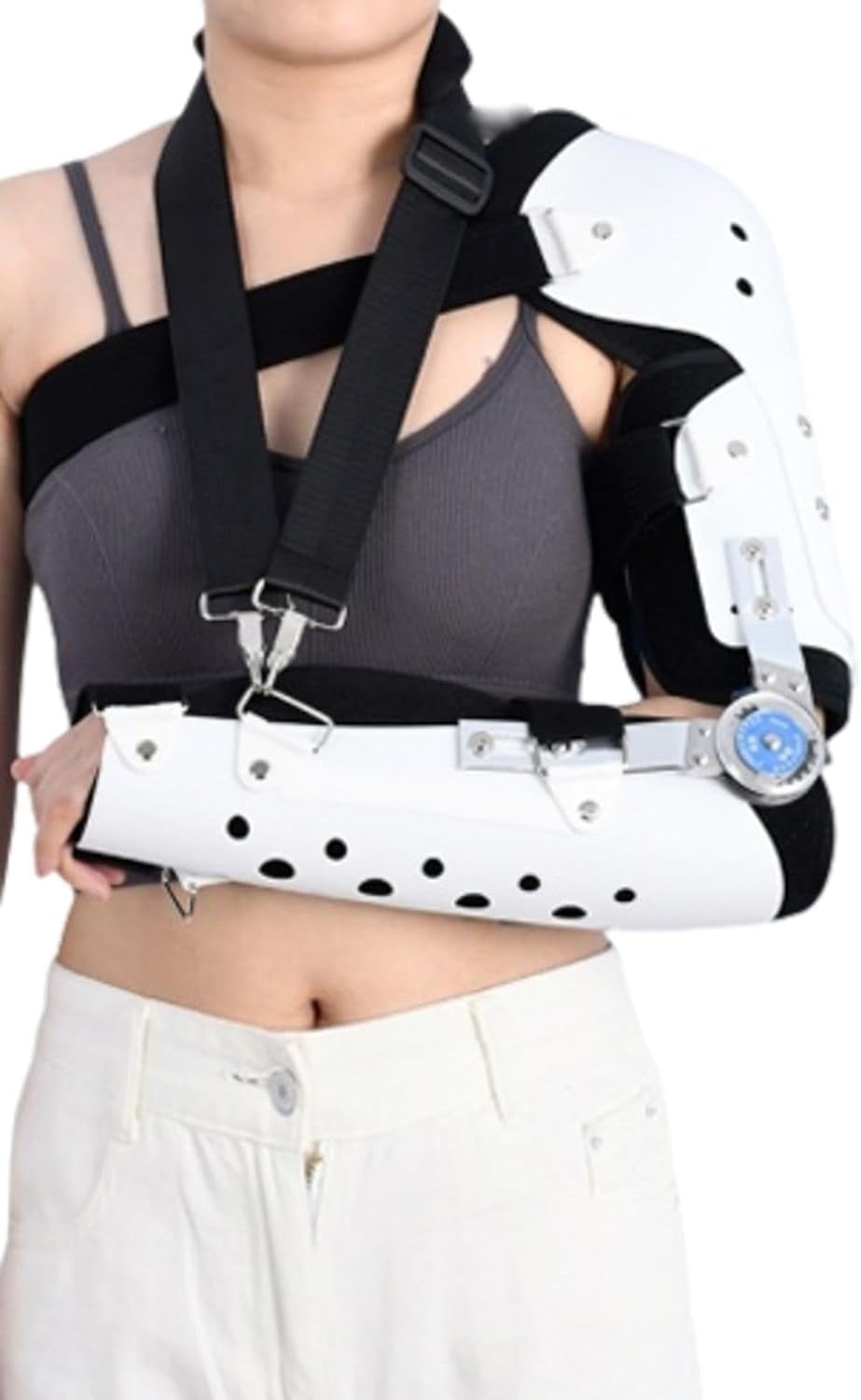 HUSPUR Hinged Elbow Brace,Adjustable Post Op Arm Orthosis Injury ...