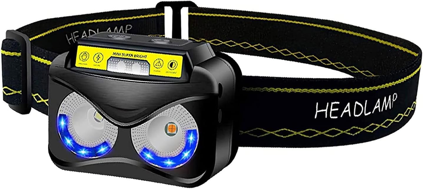 HUSPUR LED Rechargeable Headlamp, Waterproof Flashlight Motion Sensor ...