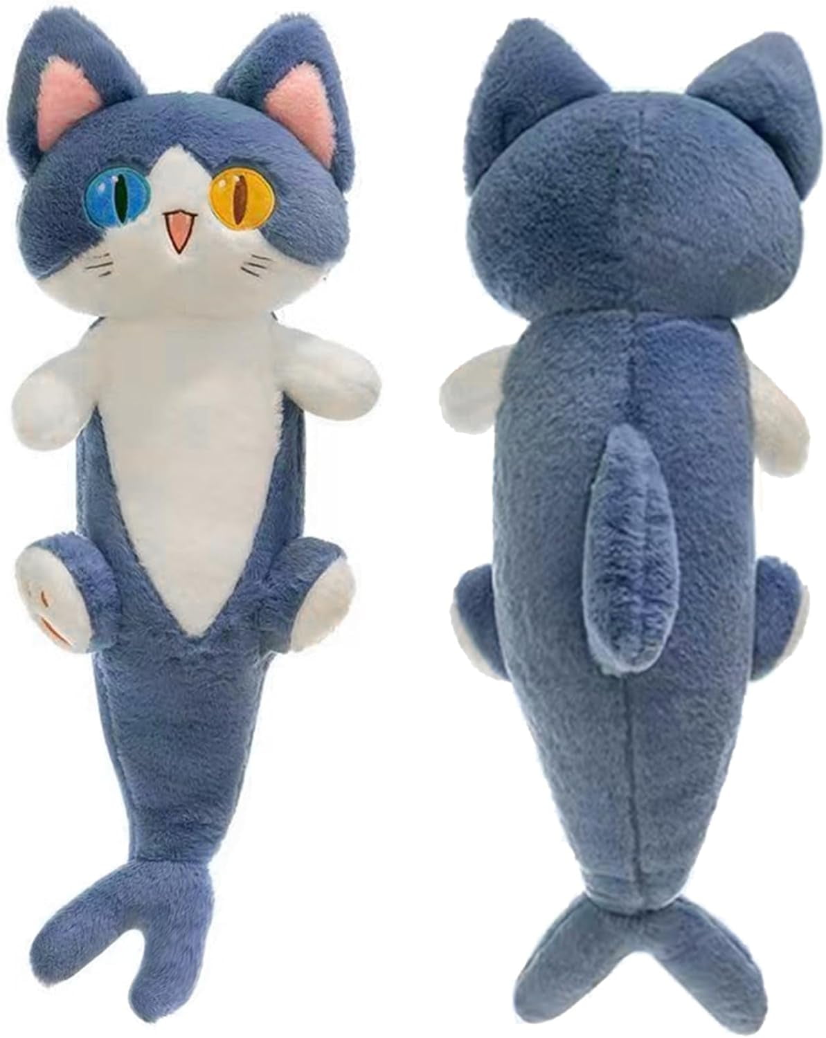 HUSPUR Long Cat Plush Toy Cute Plushie Hugging Plush Pillow Shark Cat ...