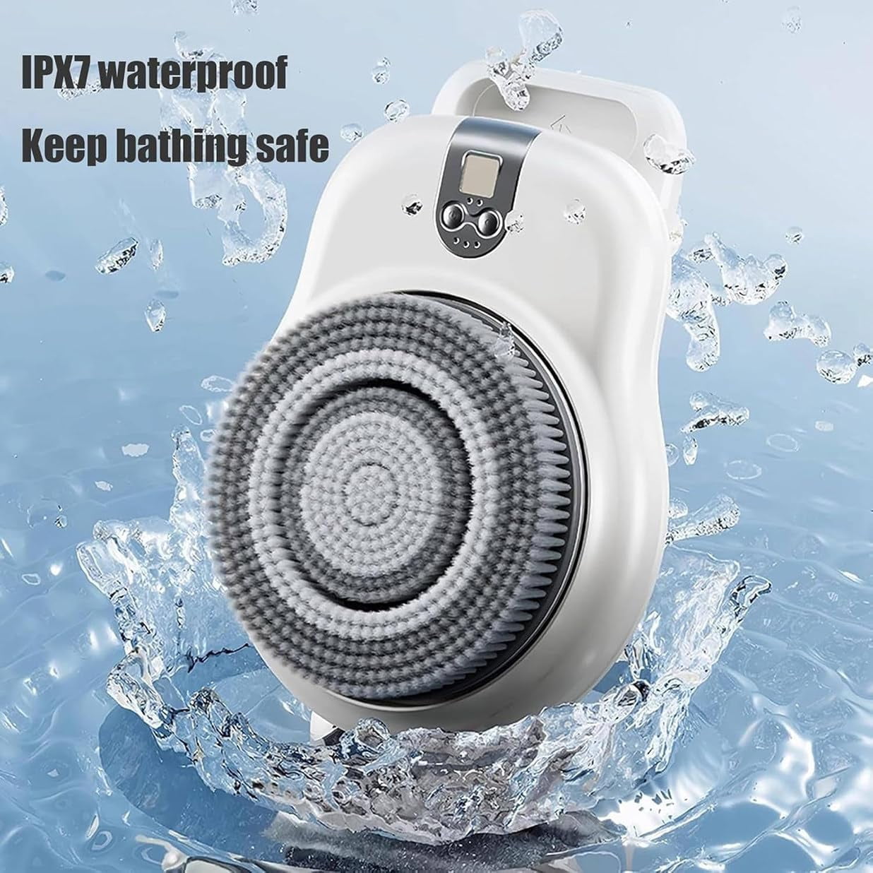 HUSPUR Wall Mounted Electric Shower Back Scrubber, Rechargeable Body ...