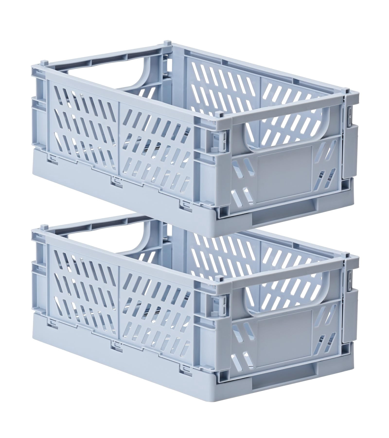 HUUSMOT 2-Pack Pastel Storage Crates, Plastic Crates, Baskets for ...