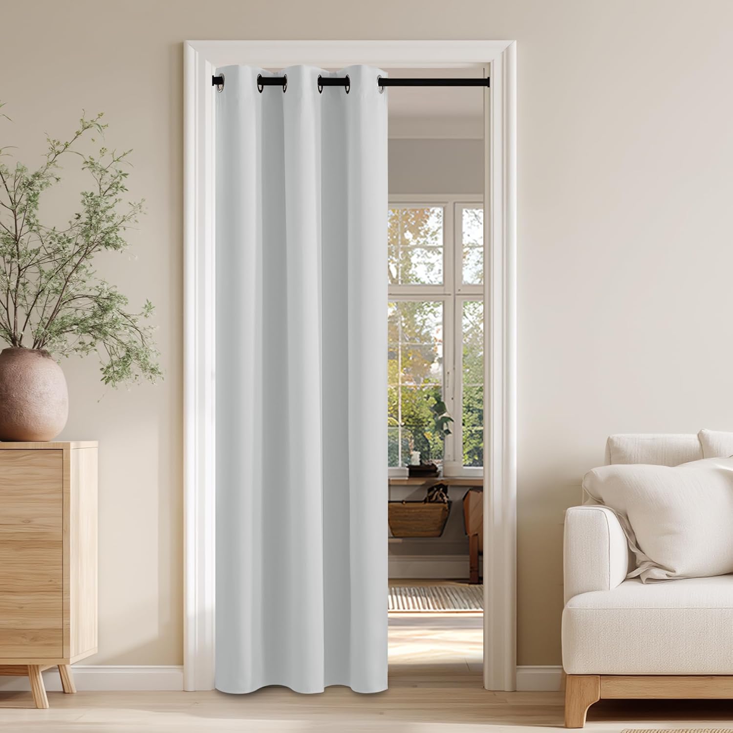 HUVBNAWQ-100% Blackout Door Curtain for Doorway/Open Closet, Thermal ...