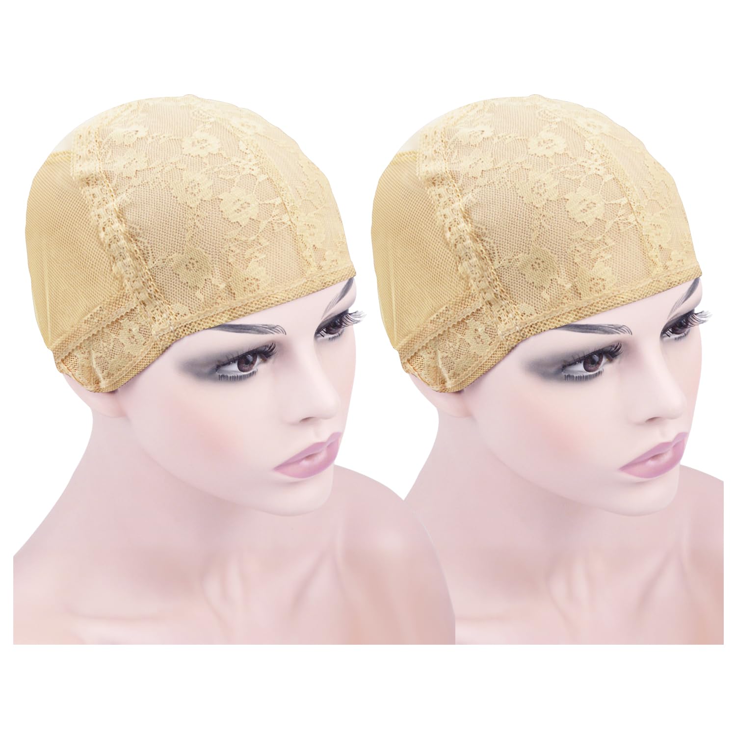 HUVBNAWQ-2 Pcs Double Lace Wig Caps with Adjustable Straps Swiss Lace ...
