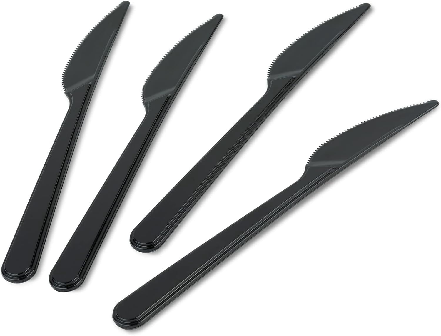 HUVBNAWQ-200 Pack Heavy Weight Plastic Knives Black Disposable Knives ...