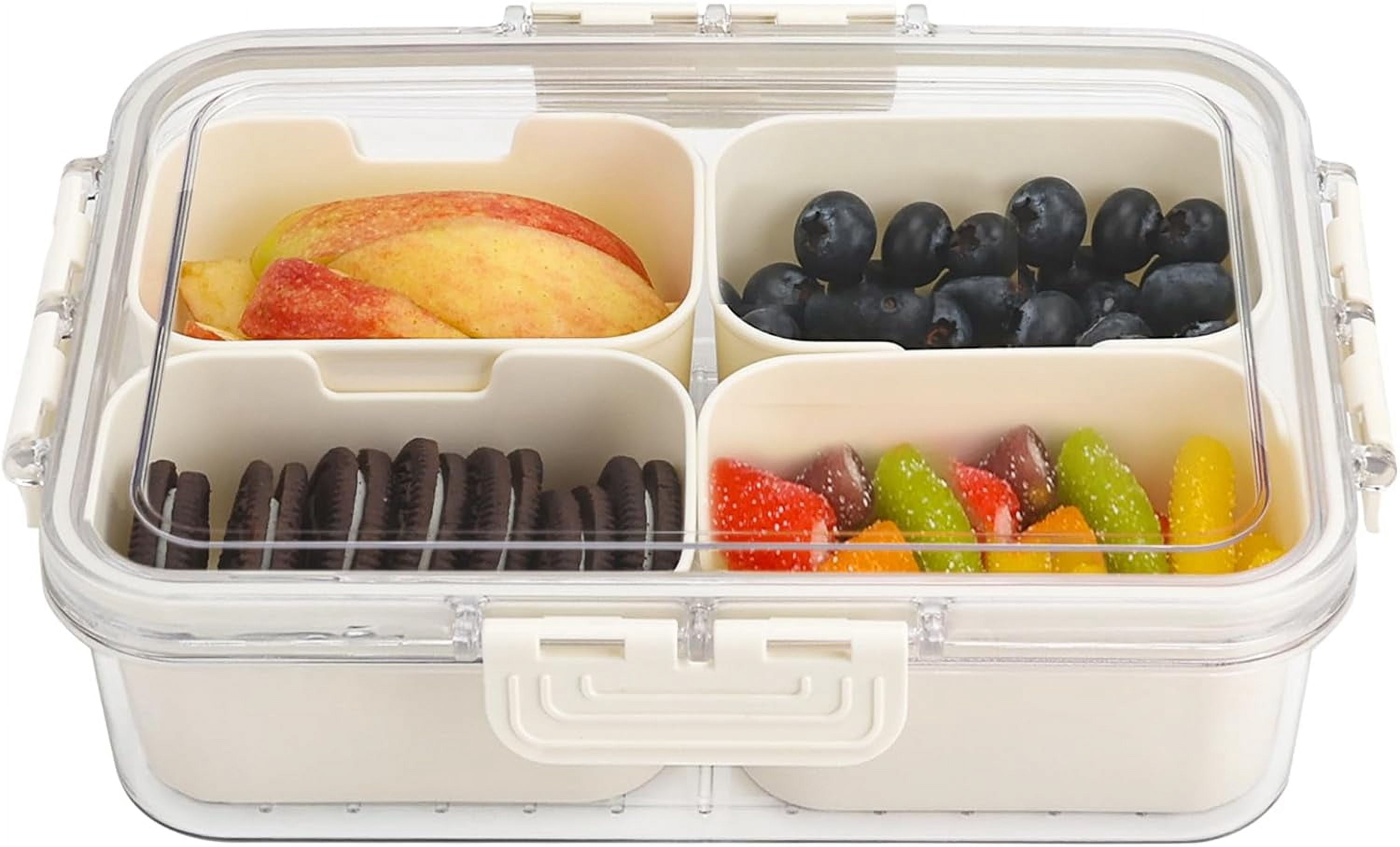 HUVBNAWQ-4 Compartment Snack Box Container Tray, Divided Serving Tray ...