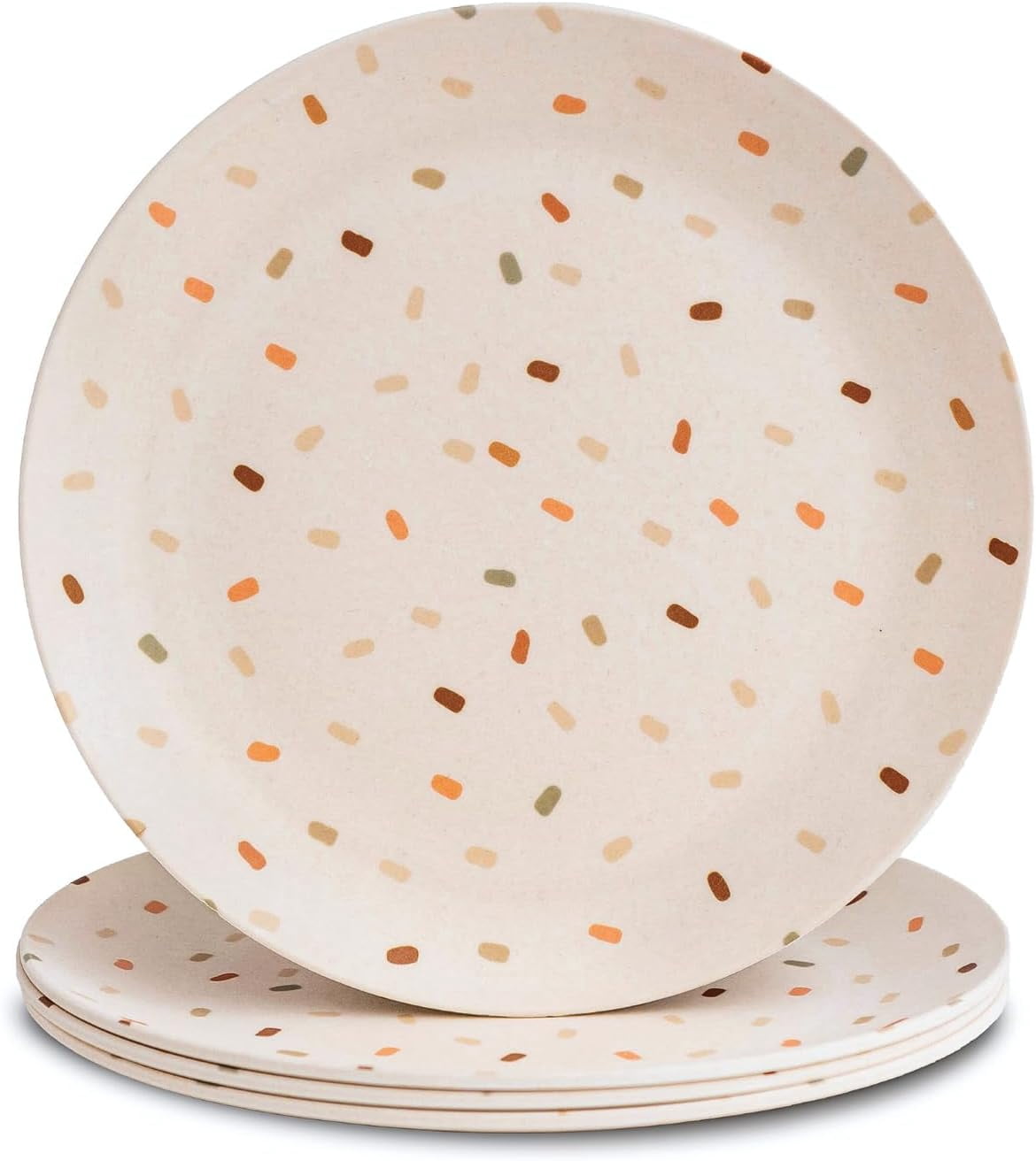 HUVBNAWQ-4 Pack Reusable Bamboo Plates - Non-Toxic Toddler and Kids ...
