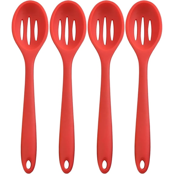 HUVBNAWQ-4 Pieces Silicone Slotted Spoons,10.6 Inch Nonstick Mixing ...