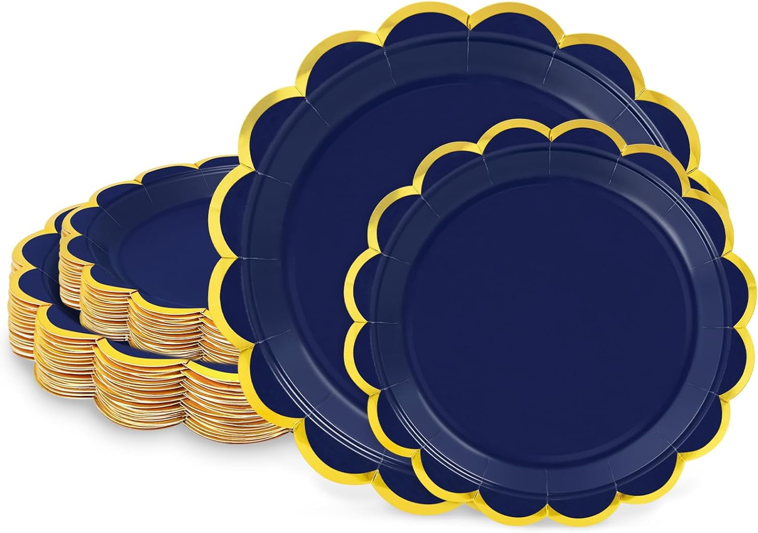HUVBNAWQ-50 Pcs Navy Blue Paper Plates, 25 Pcs 9" and 25 Pcs 7 ...