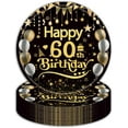 HUVBNAWQ-50Pcs 60th Birthday Party Paper Plates,9inch Disposable Black ...