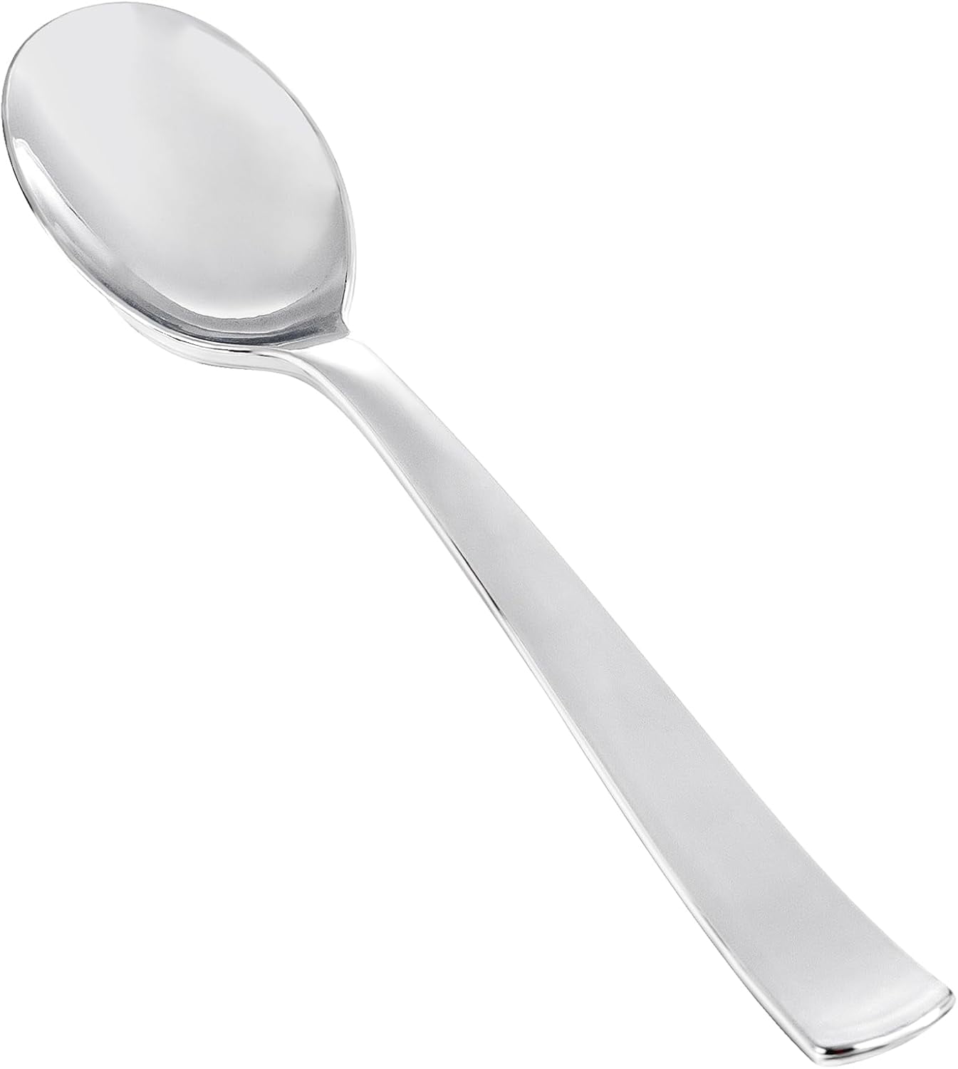 HUVBNAWQ-50Pcs Silver Plastic Spoons - Heavy Duty Plastic Spoons ...