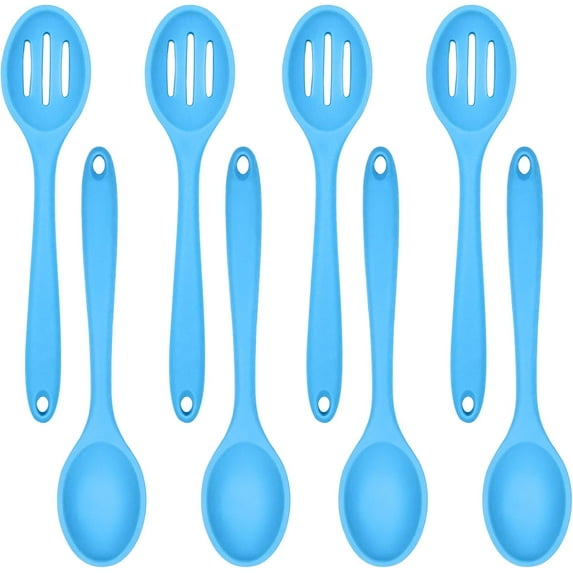 HUVBNAWQ-8 Pcs Silicone Cooking Spoons Set,Mixing Spoons for Cooking ...