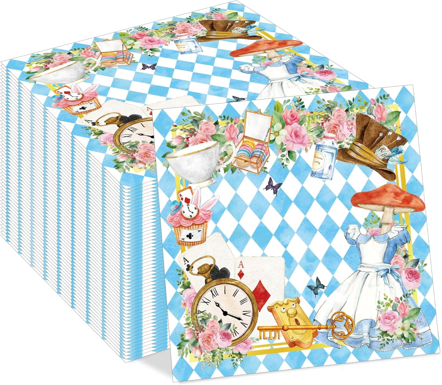HUVBNAWQ-80Pcs Tea Party Paper Napkins Disposable Tea Party Napkins ...