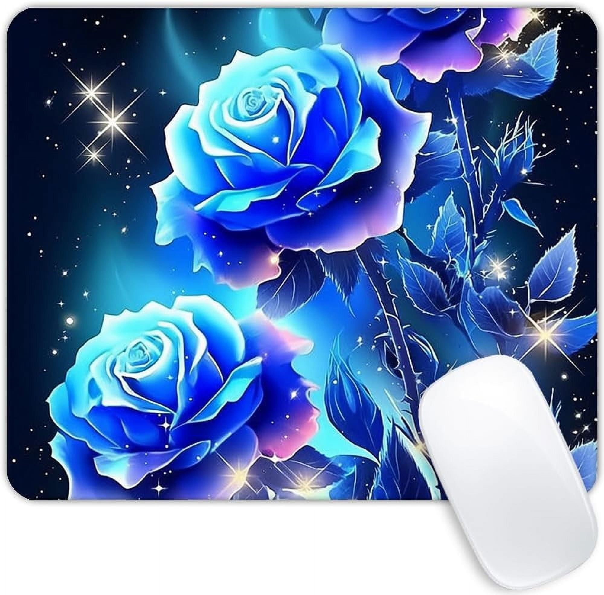 HUVBNAWQ-Blue Rose Mouse pad Customized Mousepad Non-Slip Rubber Base ...