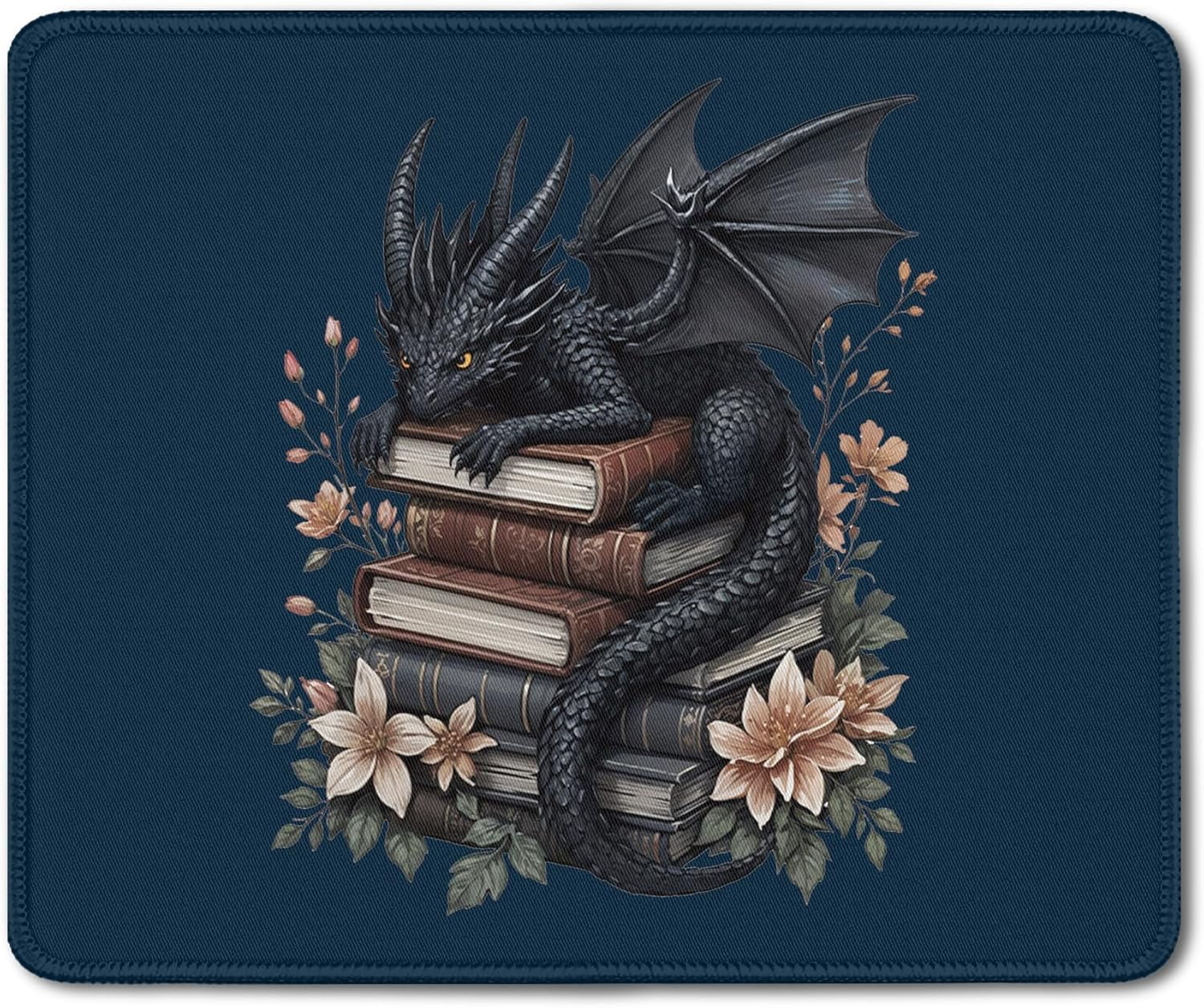 HUVBNAWQ-Book Lover Reader Gifts, Black Baby Dragon Book Mouse Pads for ...