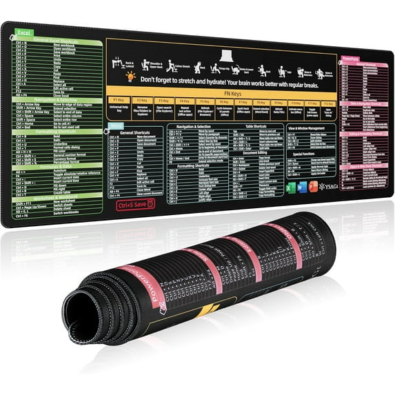 HUVBNAWQ-Excel/Word/PowerPoint Shortcut Keys Mouse Pad, Shortcut ...