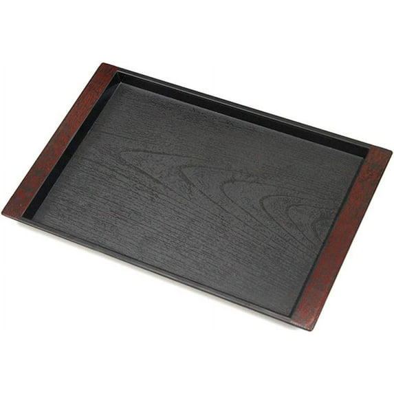 HUVBNAWQ-Melamine Serving Tray Large Rectangle - 16.5'' x 11.5'' Wood ...