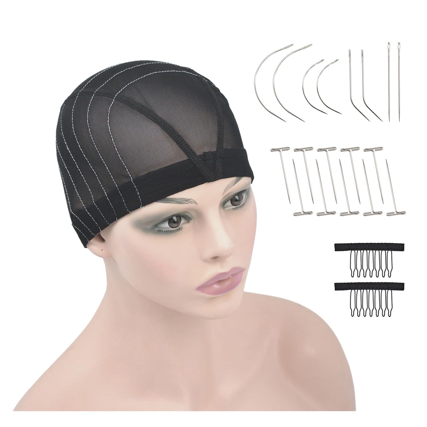 HUVBNAWQ-Mesh Dome Caps Wig Cap with Guideline Map for Wig Making ...